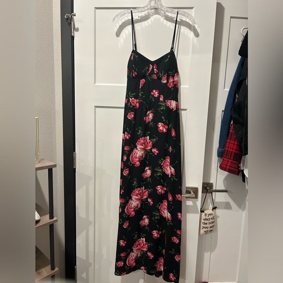 Dresses | Long Floral Maxi Dress With Spaghetti Straps And Pushup Cup ...